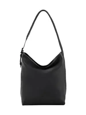 AIMEE Bucket Bag With Braided Shoulder Strap - Black
