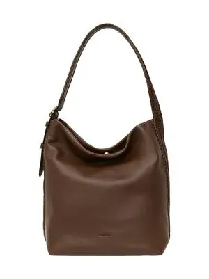 AIMEE Bucket Bag With Braided Shoulder Strap - Fudge