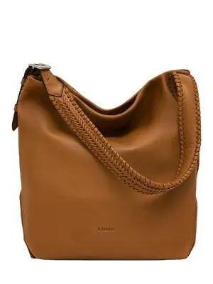 AIMEE Bucket Bag With Braided Shoulder Strap - Latte