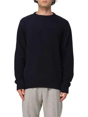 Barbour Crew Neck Sweater With Tartan Elbow Patches - Blue