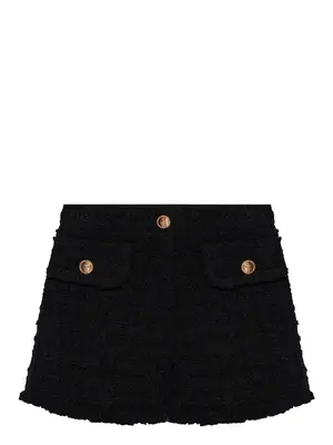 Versace Bouclé Tweed Shorts - Black