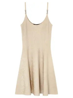 Versace Barocco Texture Short Dress - Beige
