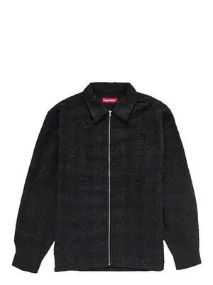 Supreme Boucle Zip Up Shirt - Black