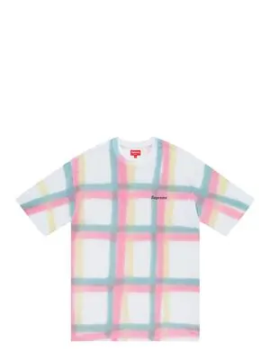 Supreme Sprayed Plaid Short-sleeve Top - White