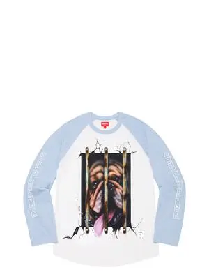 Supreme Dog Raglan Long-sleeve Top - Blue