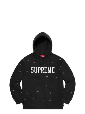 Supreme Eyelet Hooded Sweatshirt - Black
