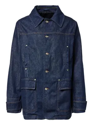 WALES BONNER Shadow Denim Jacket - Blue