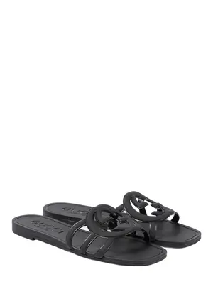 Gucci Interlocking G Slides - Black