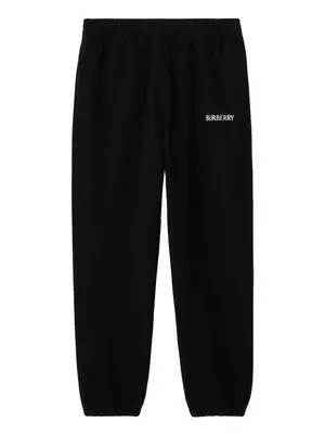 Burberry Logo Cotton Jogging Pants - Black