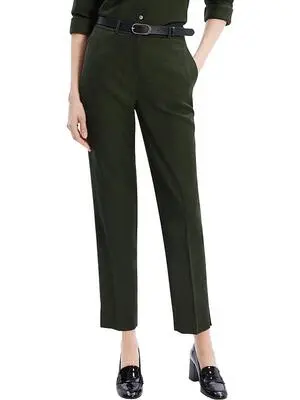 Theory Theory Wool Tapered Trousers Hunter Green Melange
