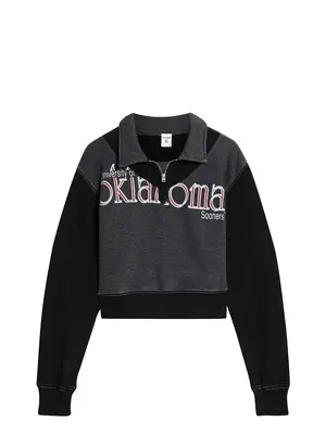 RE/DONE 90s Cropped Printed Sweatshirt - Charcoal