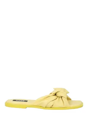 MSGM Leather Slides With Bow Detailing - Yellow
