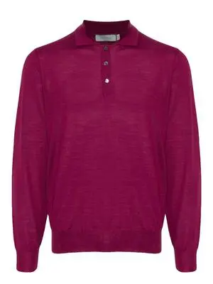 Canali Merino-wool Polo Shirt - Pink
