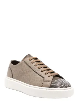 DOUCAL'S Crystal-embellished Sneakers - Brown