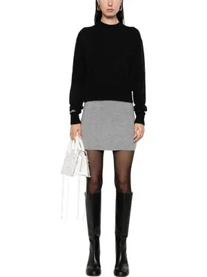 Sportmax Ribbed-knit Mini Skirt - Grey