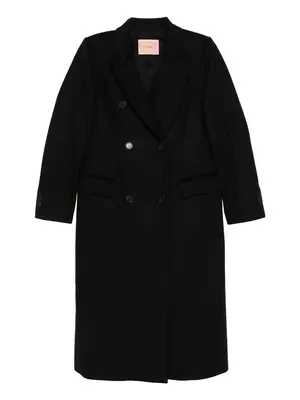 TWINSET Double-breasted Coat - Black