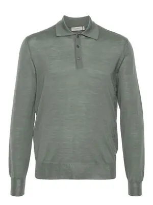 Canali Merino-wool Polo Shirt - Green