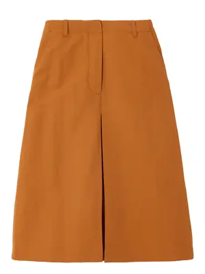 DRIES VAN NOTEN Dries Van Noten Pleated Wool-blend Twill Midi Skirt