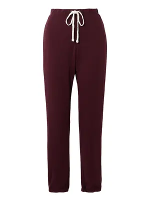 JAMES PERSE Cotton-jersey Track Pants - Burgundy