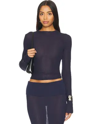 LOVERS AND FRIENDS Ellison Sheer Top - Navy