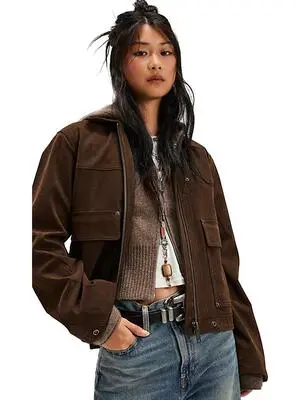 Free People We The Free Vegan Suede Jacket - Chocolate Torte