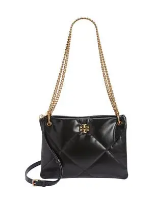 Tory Burch Kira Diamond Quilted Leather Shoulder Bag - Black