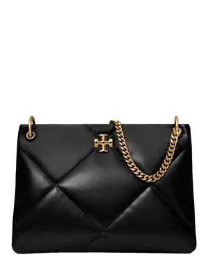 Tory Burch Kira Diamond Quilted Leather Shoulder Bag - Black
