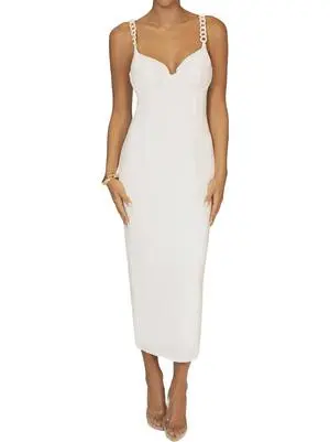 JLUXLABEL Secret Hideout Bustier Midi Dress - White