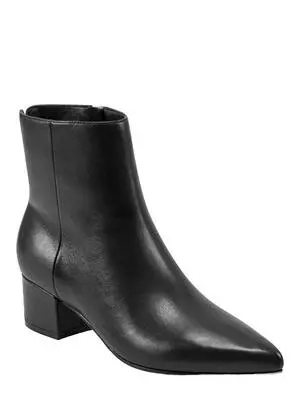 Marc Fisher Leonna Pointed Toe Bootie - Black Leather