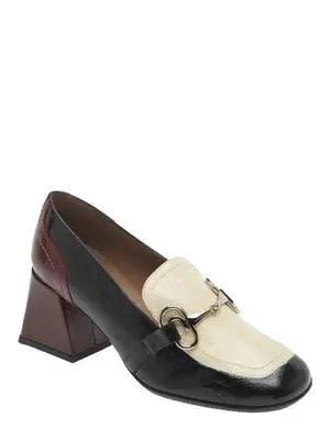 WONDERS Moc Toe Bit Loafer Pump - Black Vino Cream Combo