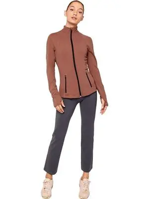 REBODY Zip Up Cloudlux Track Jacket - Walnut