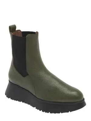 WONDERS Platform Chelsea Boot - Algae Tumbled Leather