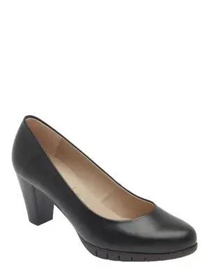 WONDERS Classic Leather Pump - Black Leather