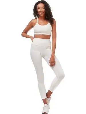 REBODY Hybrid Cloudlux Leggings 25" High Waist - Off White