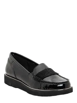 ARA Daffodil Moc Toe Loafer - Black