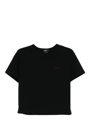 A.p.c. Flocked-logo T-shirt - Black