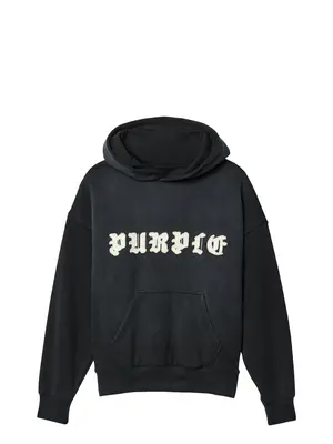 PURPLE BRAND Logo-patch Hoodie - Black