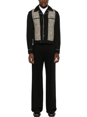 Amiri Leopard Cadet Jacket - Black
