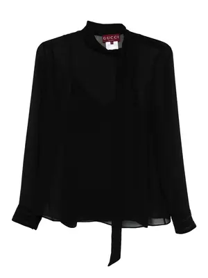 Gucci Silk Georgette Crepe Blouse - Black
