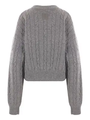Loewe Cable Knit Wool Sweater - Grey