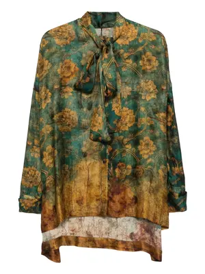 Masnada Ming Floral Print Shirt - Green