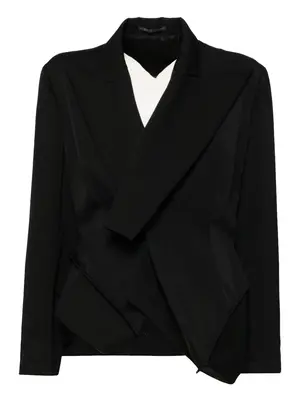 Yohji Yamamoto Asymmetric Wool Blazer - Black
