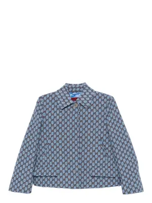 Gucci Gg Shadow Bouclé Jacket - Blue