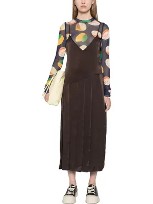 JW Anderson Pleated Midi Dress - Brown