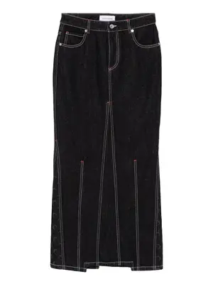 MARINE SERRE Crescent Moon Maxi Skirt - Black