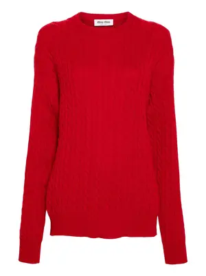 Miu Miu Cable-knit Jumper - Red