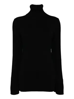 Junya Watanabe Ribbed Turtleneck Top - Black