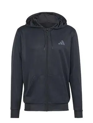 Adidas Train Essentials Seasonal Full-zip Hoodie - Black