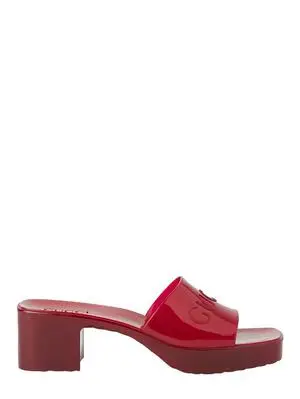 Gucci 60mm Rubber Slide Sandal - Red