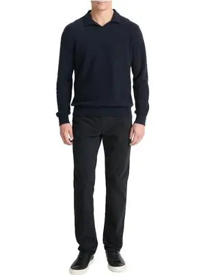Vince Cashmere Johnny-collar Polo - Black